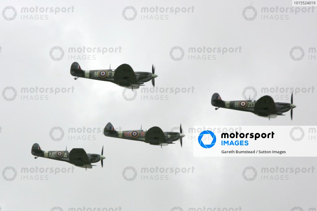 A Supermarine Spitfire Flypast To Celebrate The 70th Birthday Of This